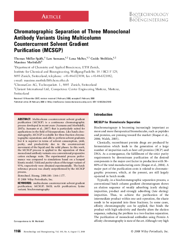 (PDF) Chromatographic separation of three monoclonal antibody variants ...
