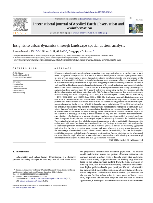 (PDF) Insights to urban dynamics through landscape spatial pattern ...