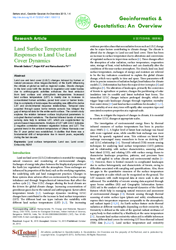 (PDF) Land Surface Temperature Responses to Land Use Land Cover Dynamics