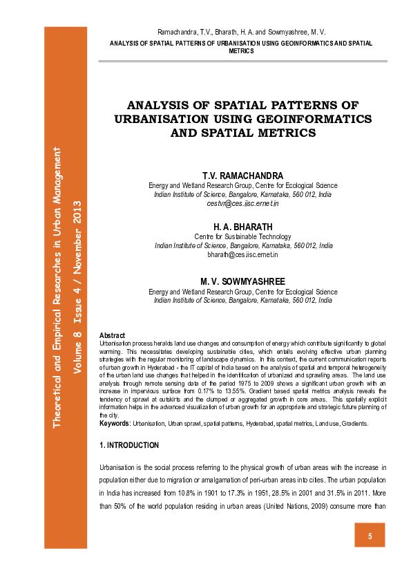 (PDF) Analysis of Spatial Patterns of Urbanisation Using Geoinformatics ...