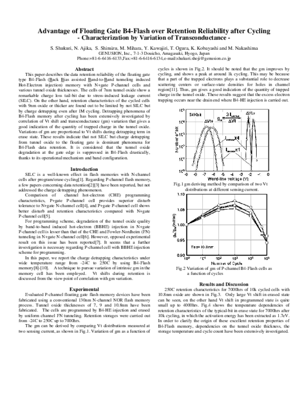 (PDF) Advantage of Floating Gate B4-Flash over Retention Reliability after Cycling ...