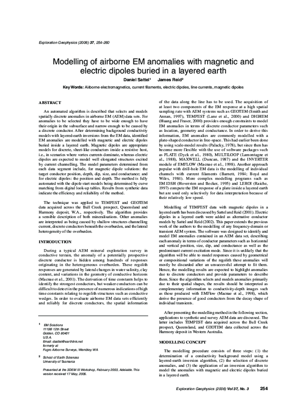 (PDF) Modelling of airborne EM anomalies with magnetic and electric ...