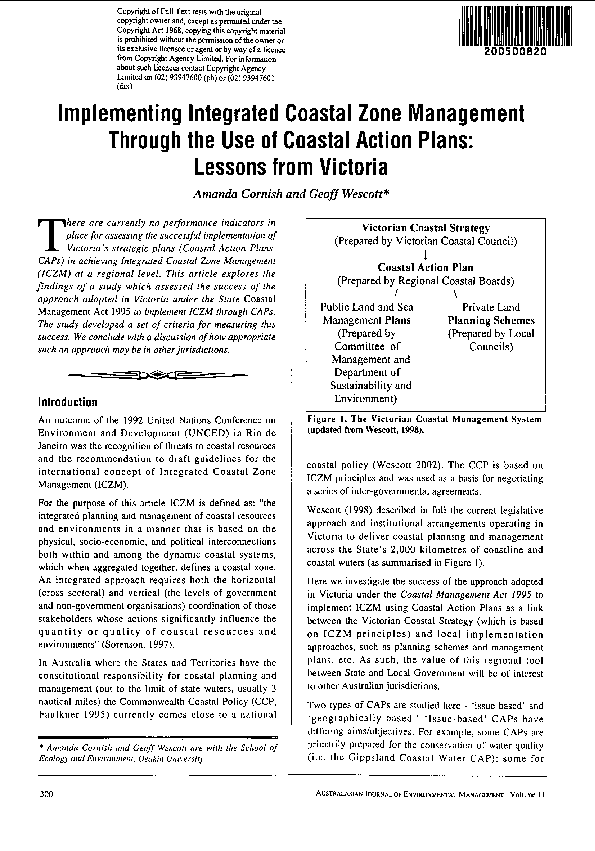 (PDF) Implementing Integrated Coastal Zone Management Through the Use ...