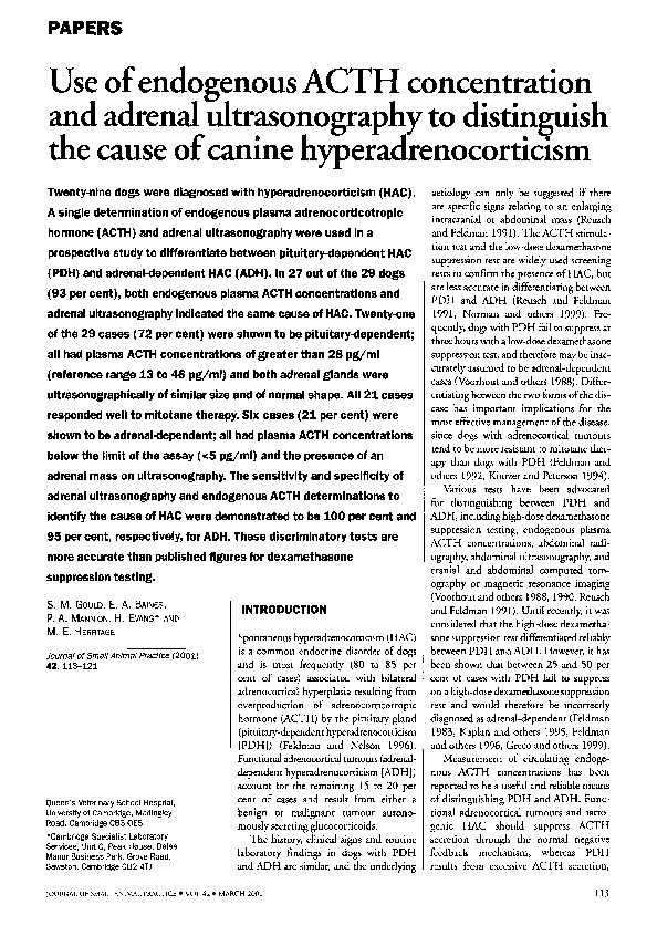 (PDF) Use of endogenous ACTH concentration and adrenal ultrasonography ...