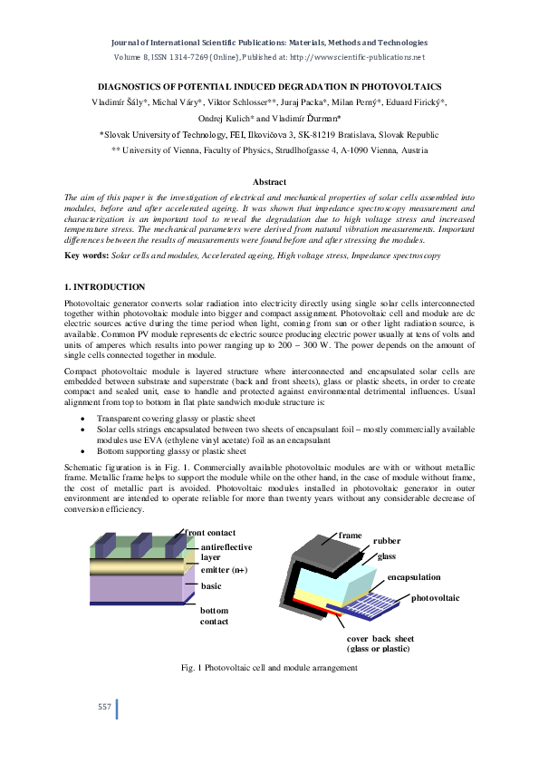 (PDF) Diagnostics of Potential Induced Degradation in Photovoltaics