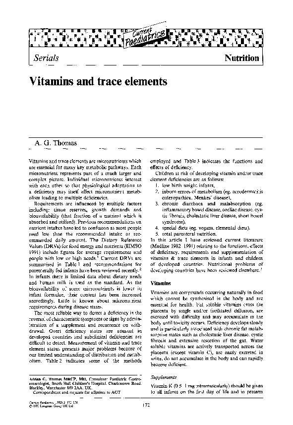 (PDF) Vitamins and trace elements