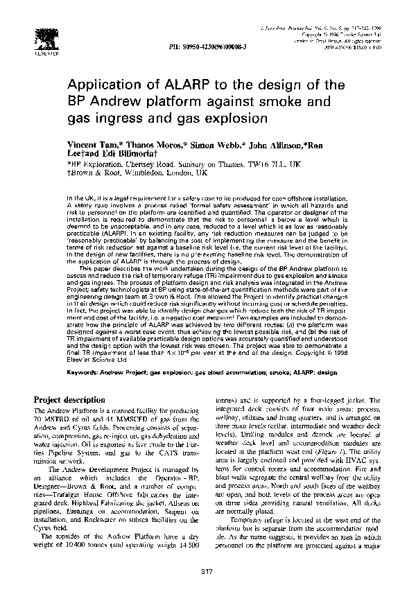 (PDF) Application of ALARP to the design of the BP Andrew platform ...