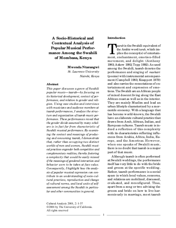 (PDF) The Globalisation of African Musical Instruments: A Case of the ...