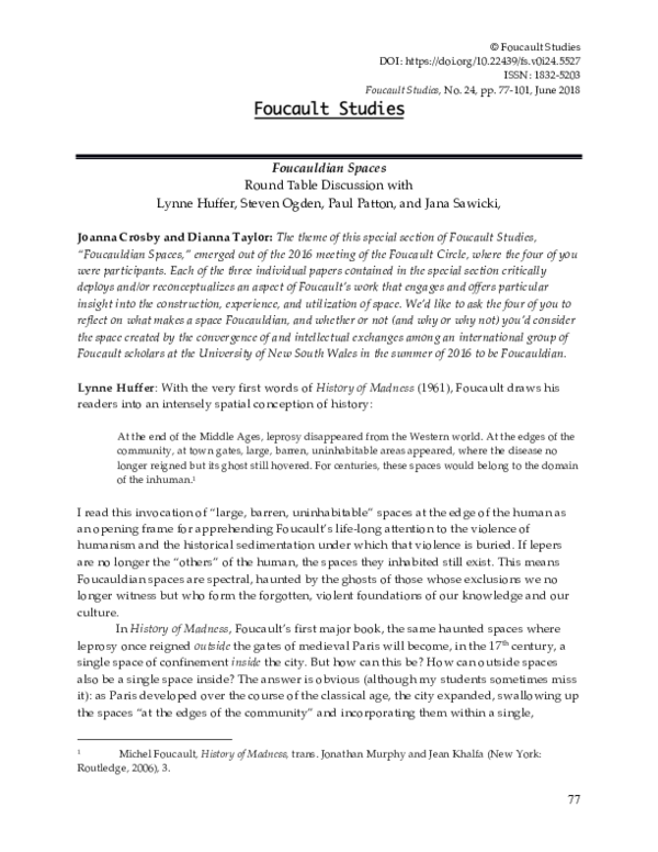 (PDF) Round Table Discussion with Lynne Huffer, Steven Ogden, Paul ...