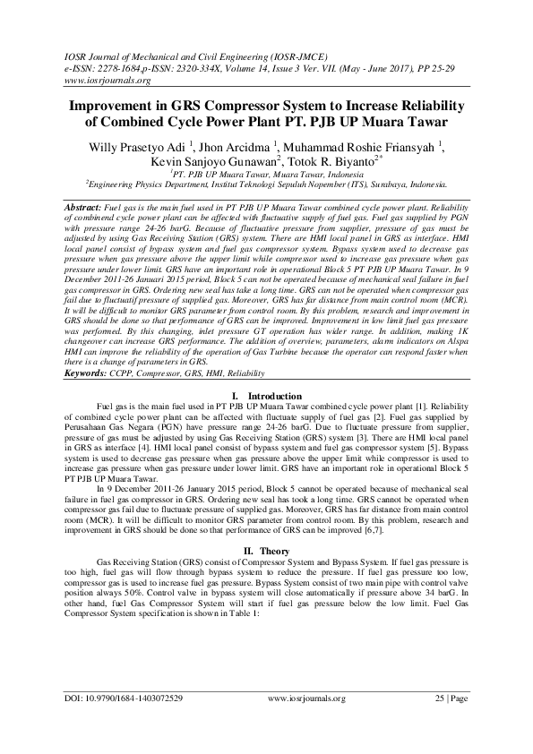 (PDF) Improvement in Grs Compressor System to Increase Reliability of ...