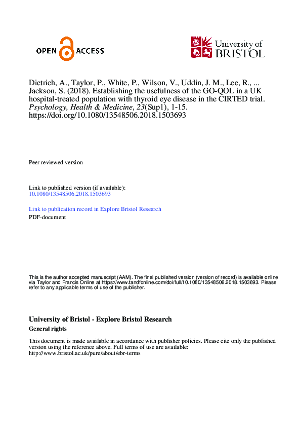 (PDF) Test-Retest Reliability of the GO-QOL | Friedo Dekker - Academia.edu