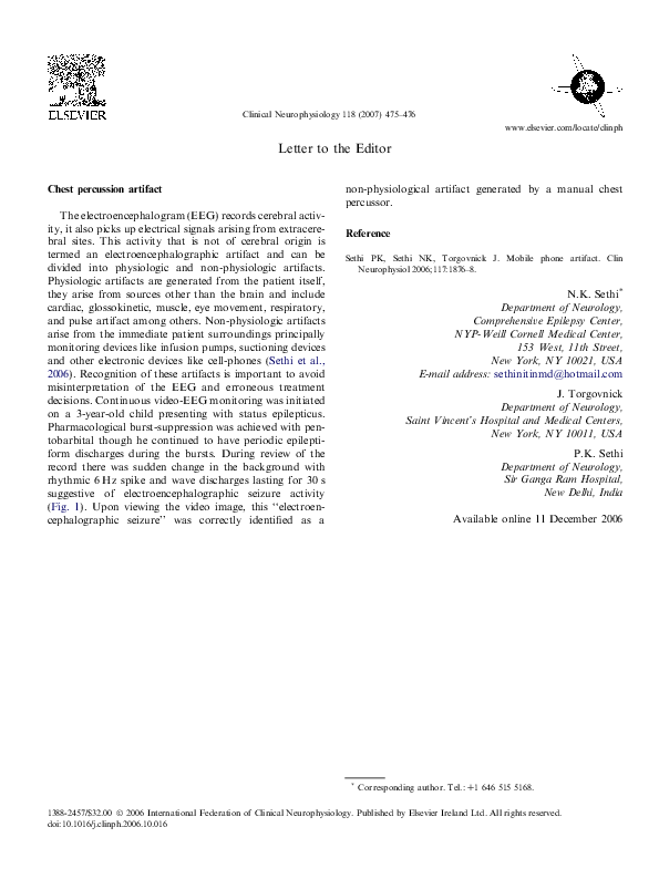 (PDF) Chest percussion artifact