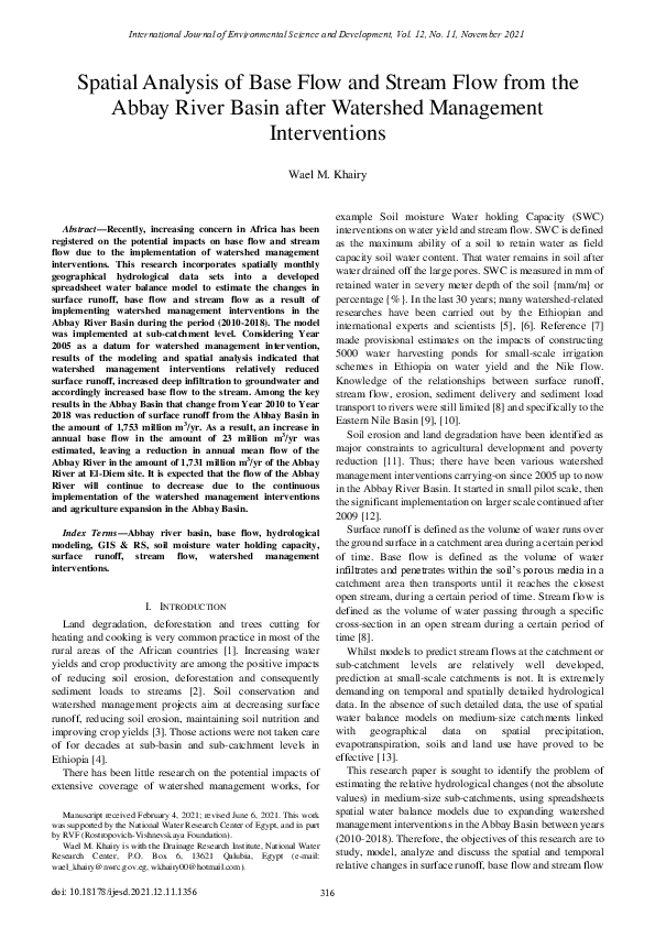 (PDF) Spatial Analysis of Base Flow and Stream Flow from the Abbay ...