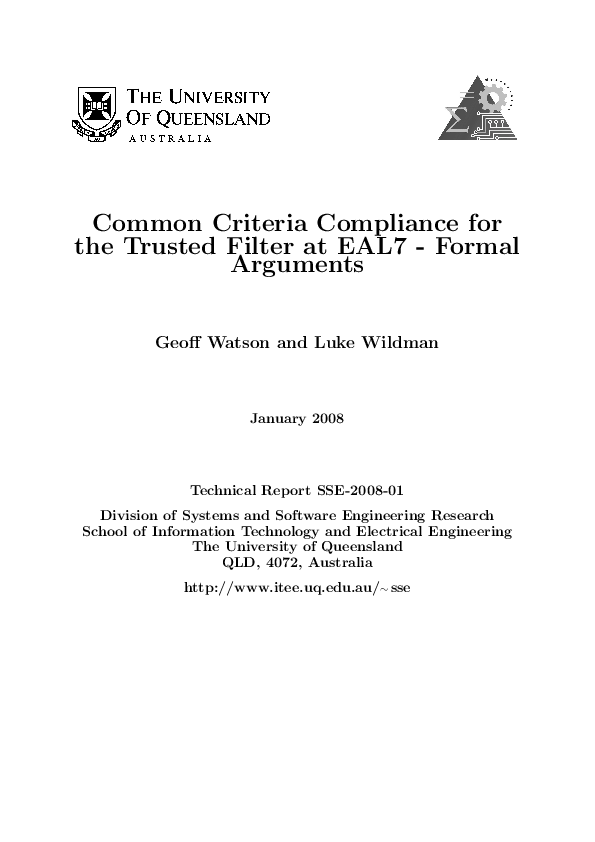 (PDF) Common Criteria Compliance for the Trusted Filter at EAL7 ...
