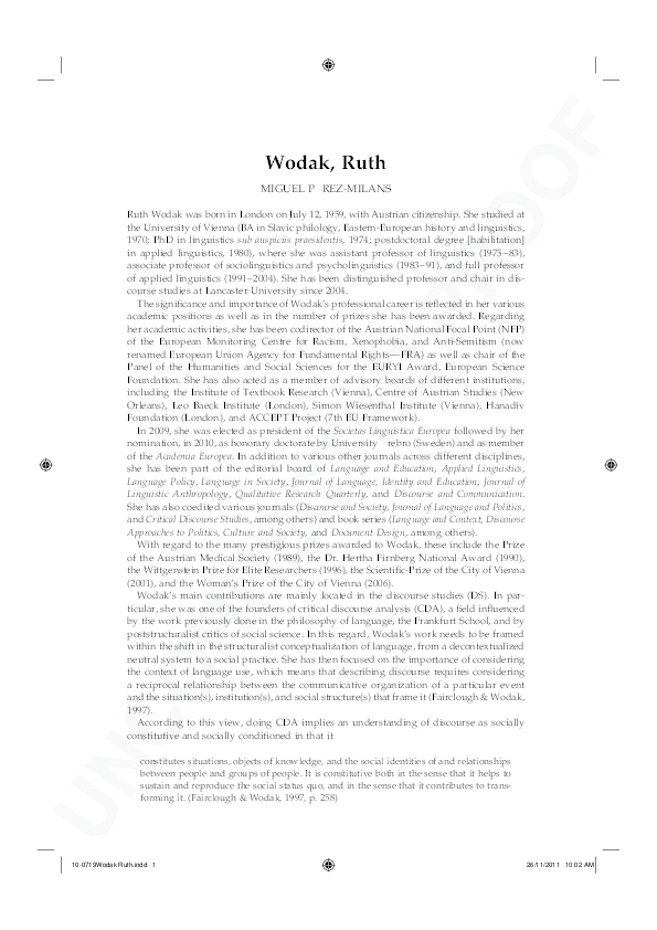 (PDF) Wodak Ruth