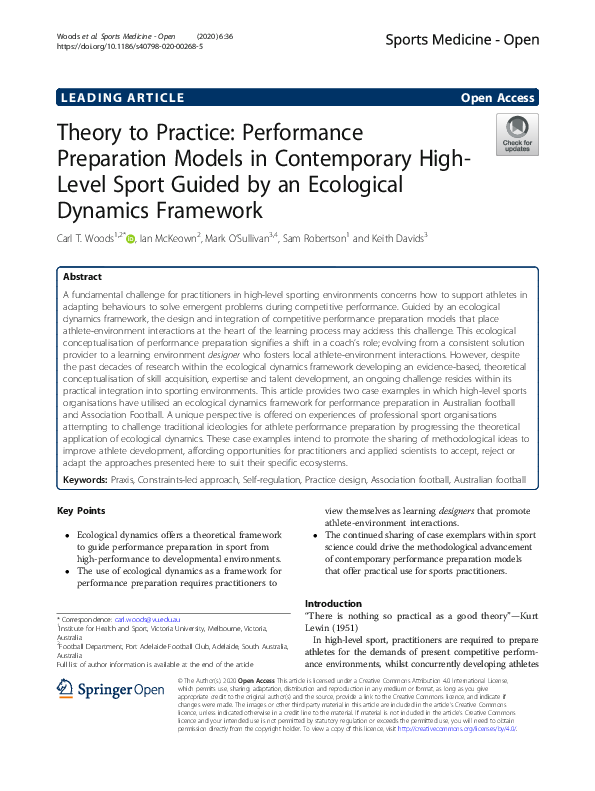 (PDF) Theory to Practice: Performance Preparation Models in ...