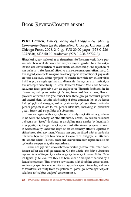 (PDF) Peter Hennen. Faeries, Bears and Leathermen. University of ...