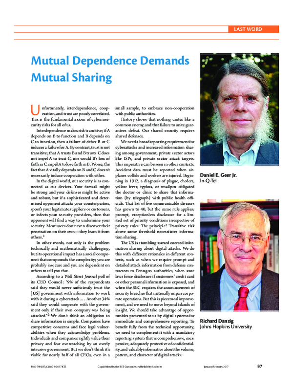(PDF) Mutual Dependence Demands Mutual Sharing