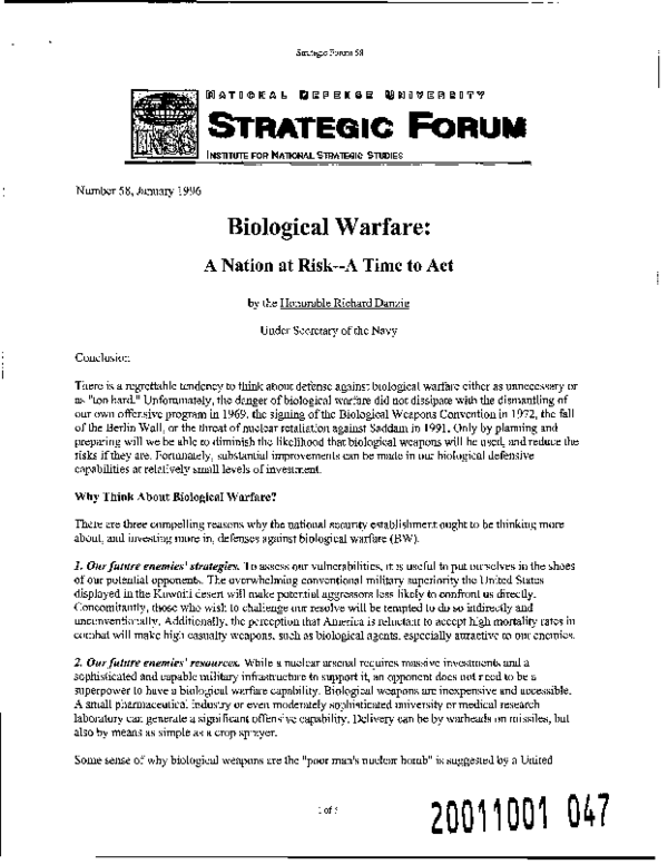 (PDF) Biological Warfare: A Nation at Risk - A Time to Act