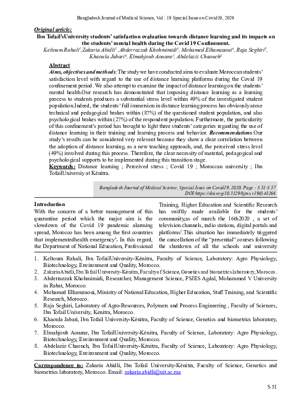 (PDF) Ibn Tofail’sUniversity students’ satisfaction evaluation towards ...