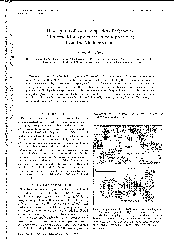 (PDF) Description of two new species of Myersinella (Rotifera ...