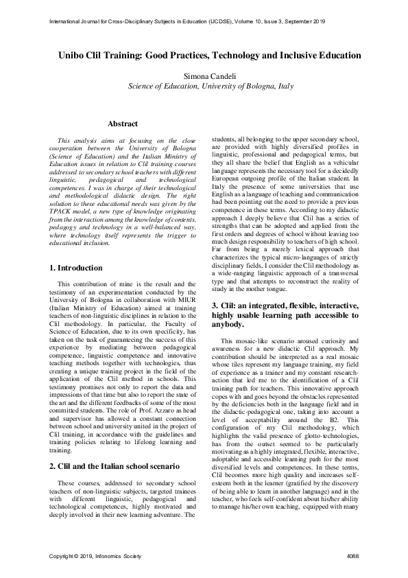 (PDF) Unibo Clil Training: Good Practices, Technology and Inclusive ...