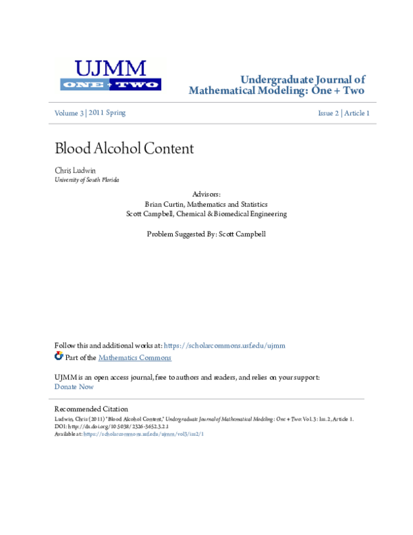 (PDF) Blood Alcohol Content