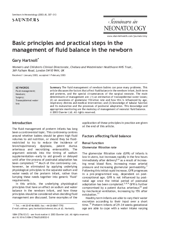 (PDF) Basic principles and practical steps in the management of fluid ...