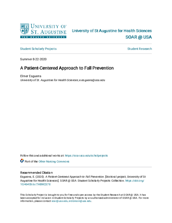 (PDF) A Patient-Centered Approach to Fall Prevention