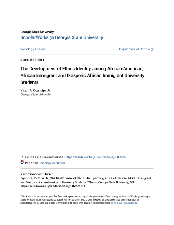 (PDF) The Development of Ethnic Identity among African-American ...