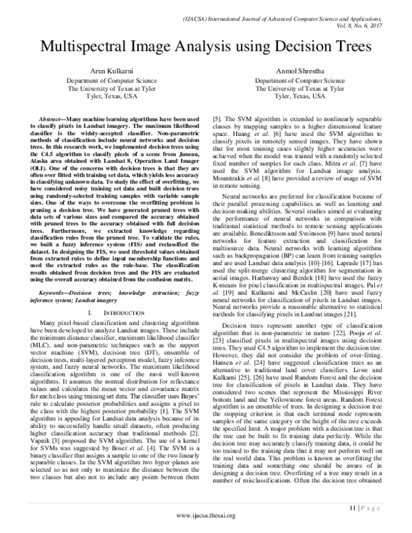 (PDF) Multispectral Image Analysis using Decision Trees