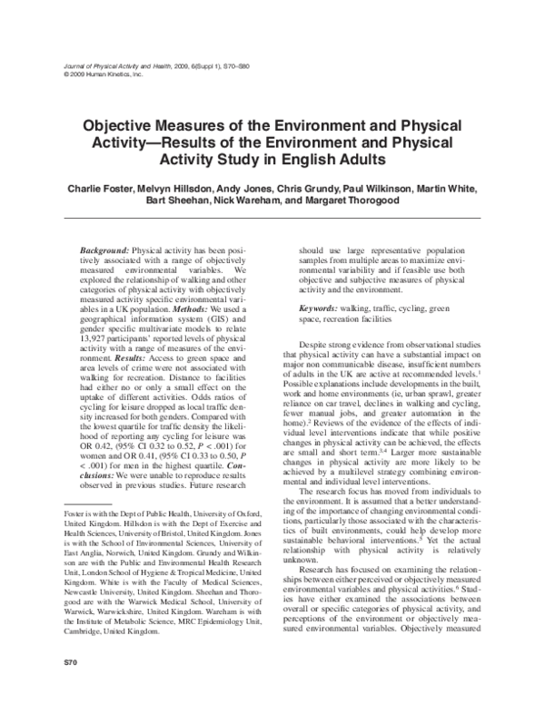 (PDF) Objective measures of the environment and physical activity ...