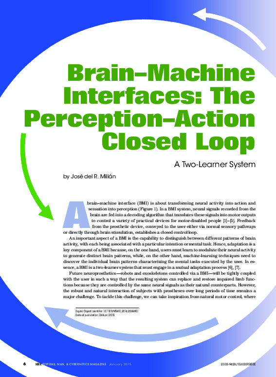 (PDF) Brain-Machine Interfaces: The Perception-Action Closed Loop: A Two-Learner System