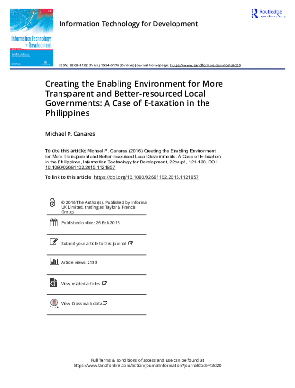 (PDF) Creating the Enabling Environment for More Transparent and Better-resourced Local ...