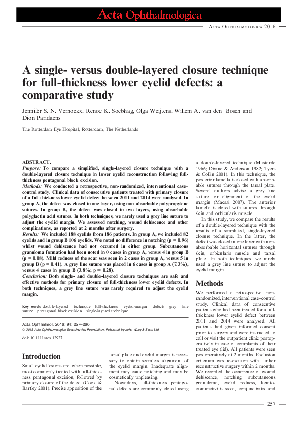 (PDF) A single- versus double-layered closure technique for full ...