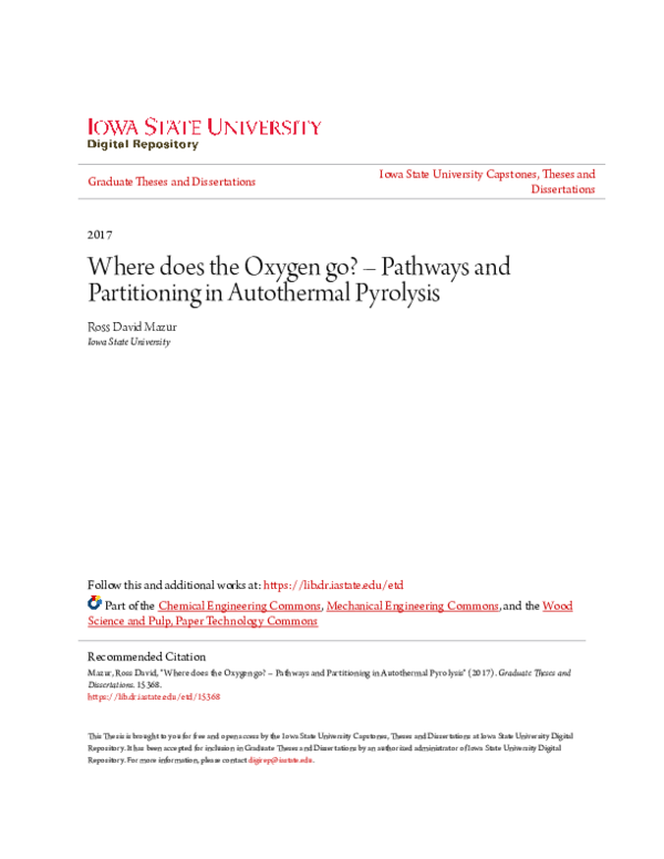 (PDF) Where does the Oxygen go? – Pathways and Partitioning in ...