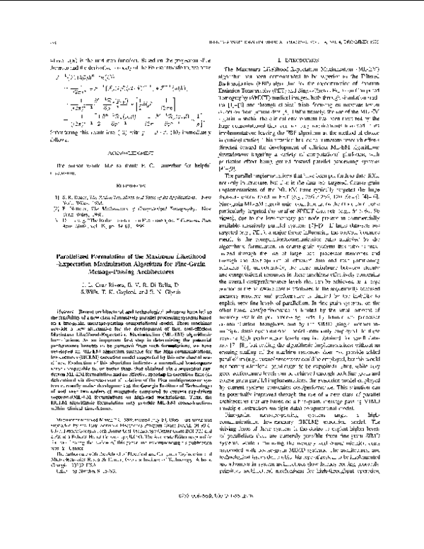(PDF) Parallelized formulation of the maximum likelihood-expectation ...