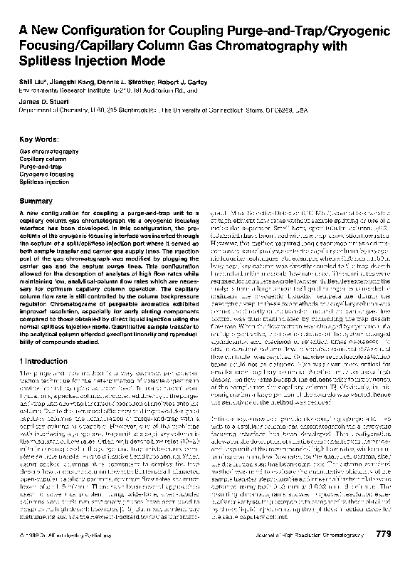 (PDF) A new configuration for coupling purge-and-trap/cryogenic ...