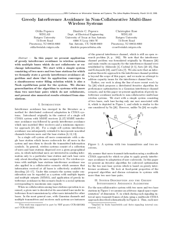 (PDF) Greedy Interference Avoidance in Non-Collaborative Multi-Base Wireless Systems ...