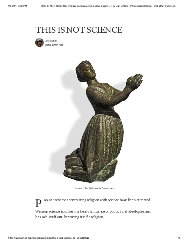 (PDF) THIS IS NOT SCIENCE