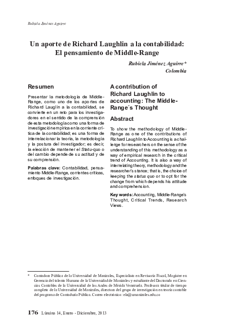 (PDF) Un aporte de Richard Laughlin a la contabilidad: El pensamiento ...