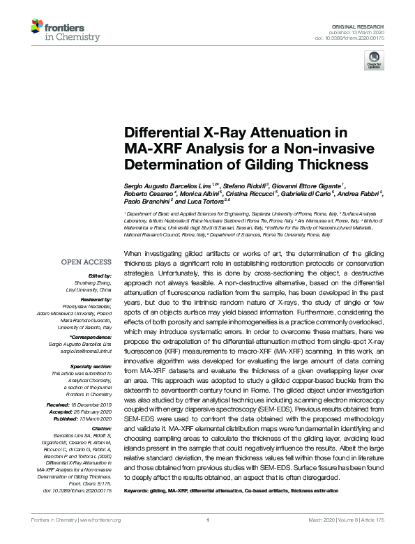 (PDF) Differential X-Ray Attenuation in MA-XRF Analysis for a Non-invasive Determination of ...