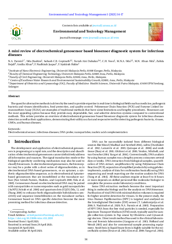 (PDF) A mini review of electrochemical genosensor based biosensor ...