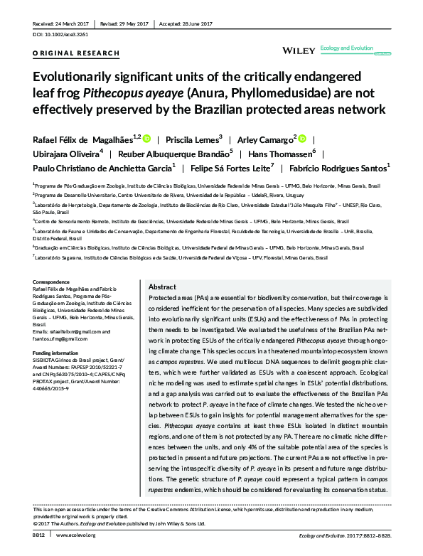 (PDF) Evolutionarily significant units of the critically endangered ...
