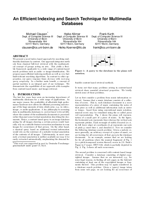 (PDF) An Efficient Indexing and Search Technique for Multimedia Databases