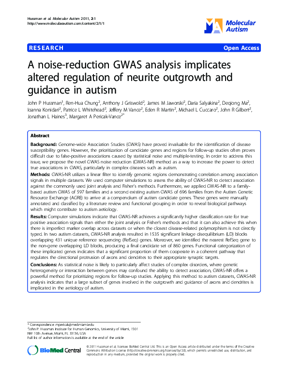 (PDF) A noise-reduction GWAS analysis implicates altered regulation of ...