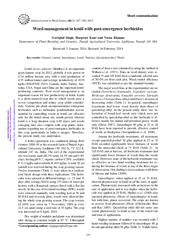 (PDF) Indian journal of weed science