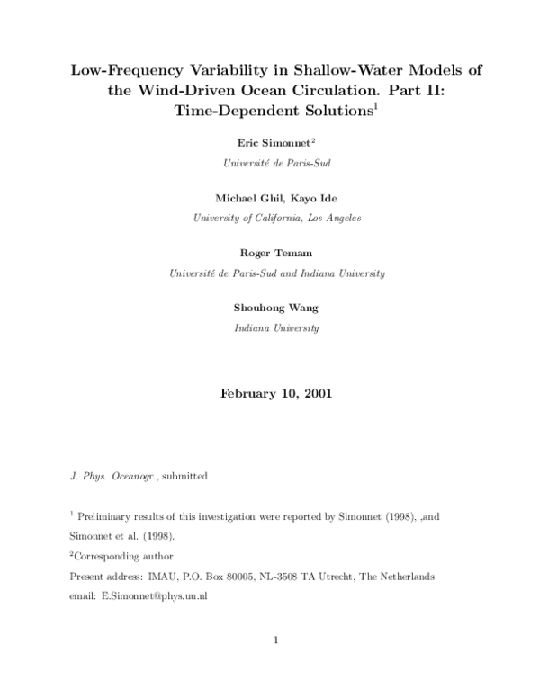 (PDF) Low-Frequency Variability in Shallow-Water Models of the Wind ...