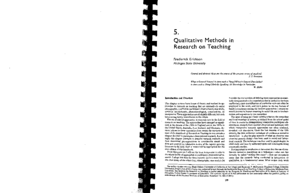 (PDF) Qualitative methods in research on teaching