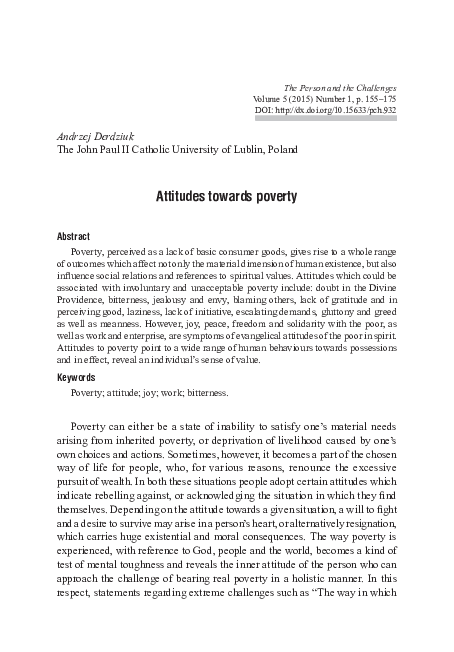 (PDF) Attitudes towards poverty